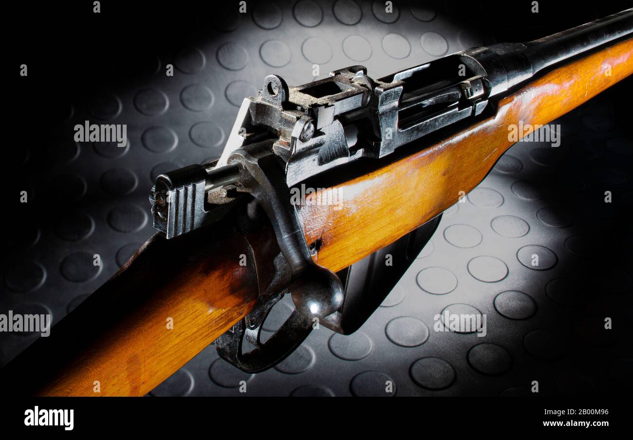 Old war surplus rifle that has been sporterized for hunting Stock Photo ...