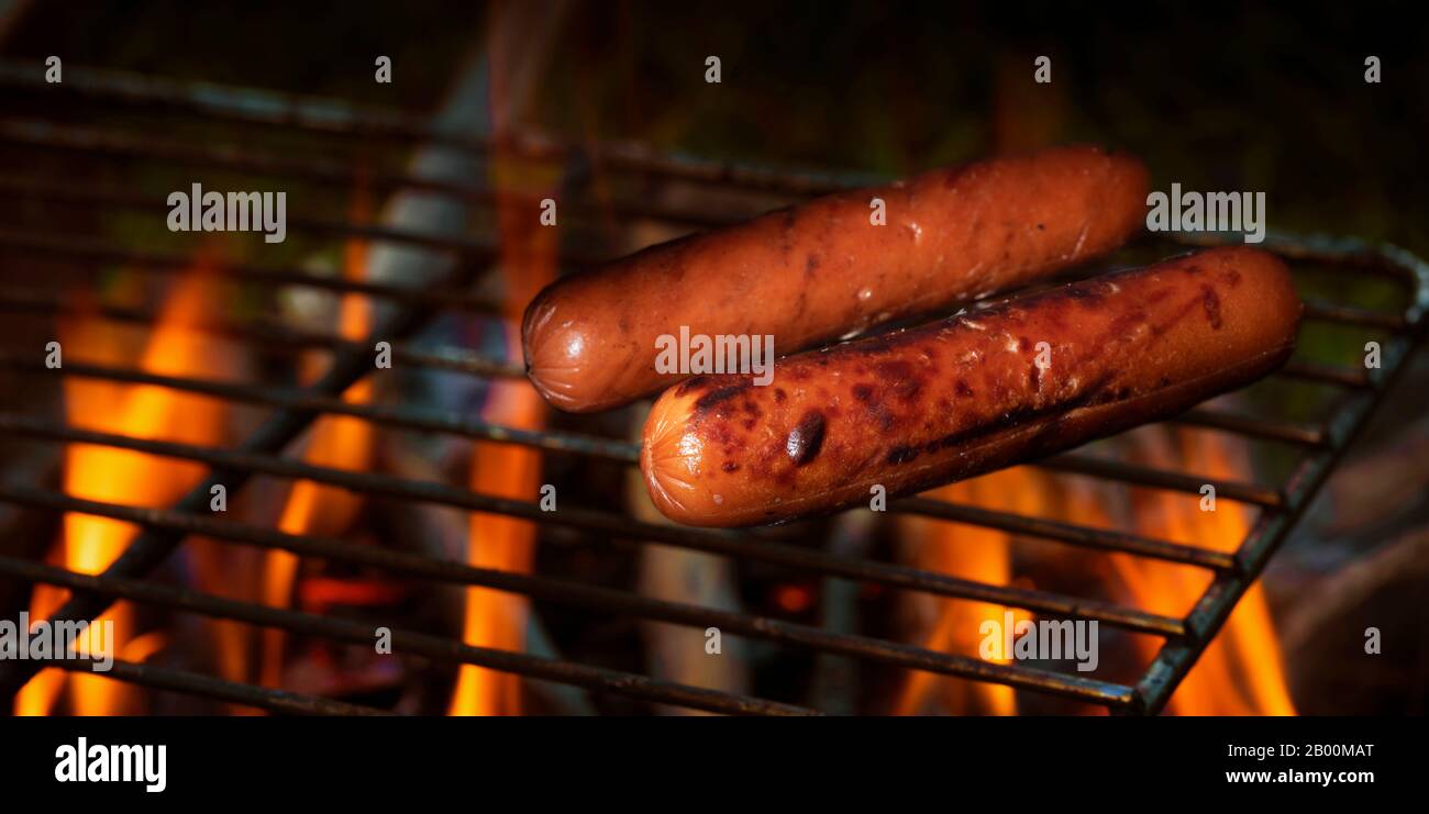 Cooking hot dogs over a campfire hi-res stock photography and images ...