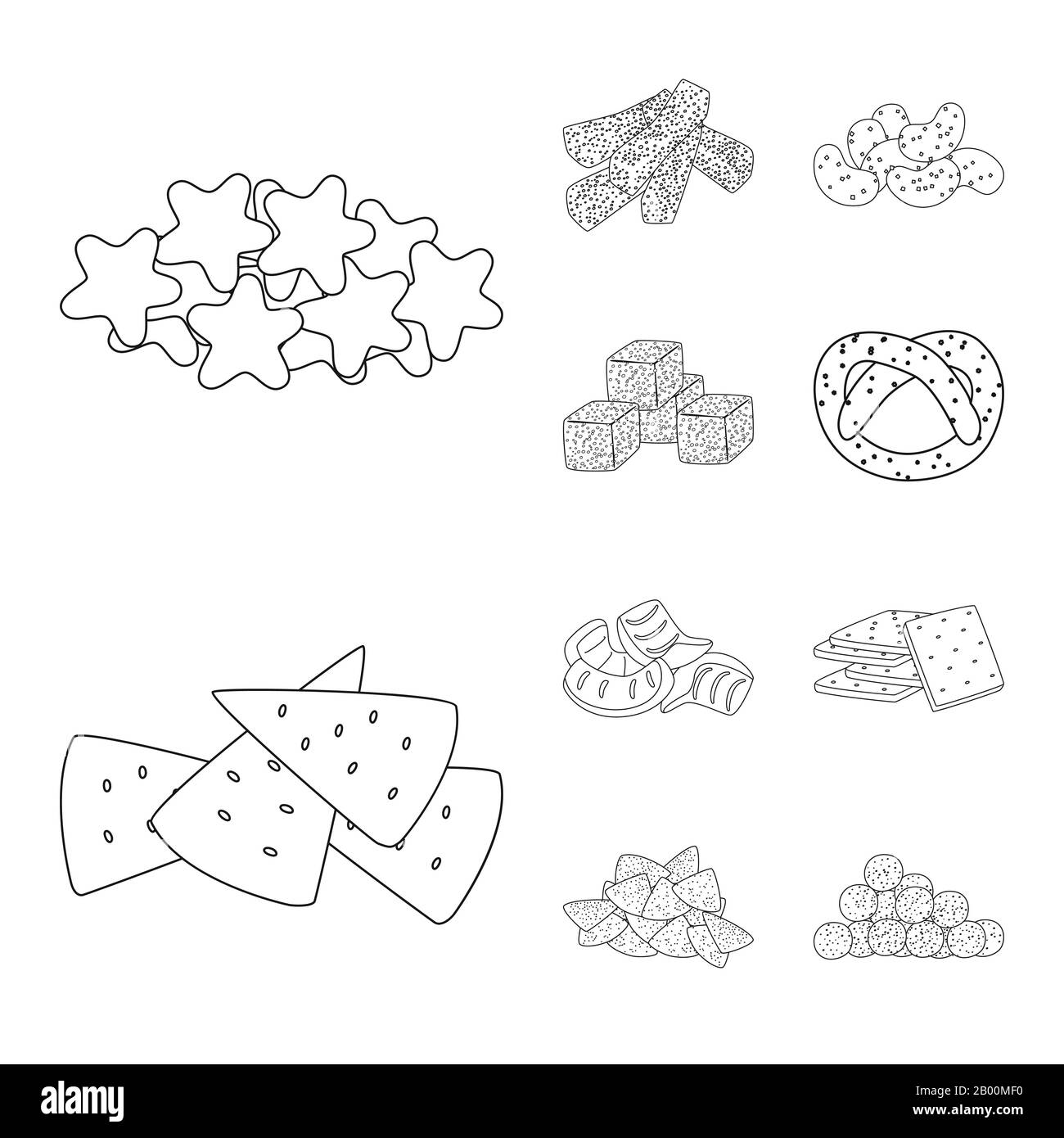 Isolated object of product and menu sign. Collection of product and ...