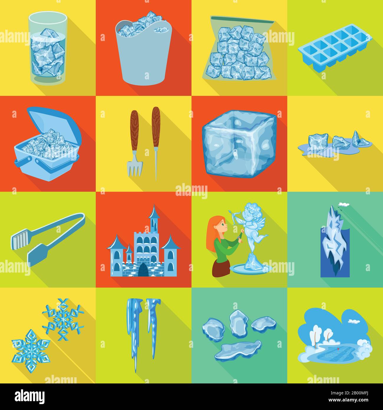 Vector design of texture and frozen logo. Collection of texture and ...