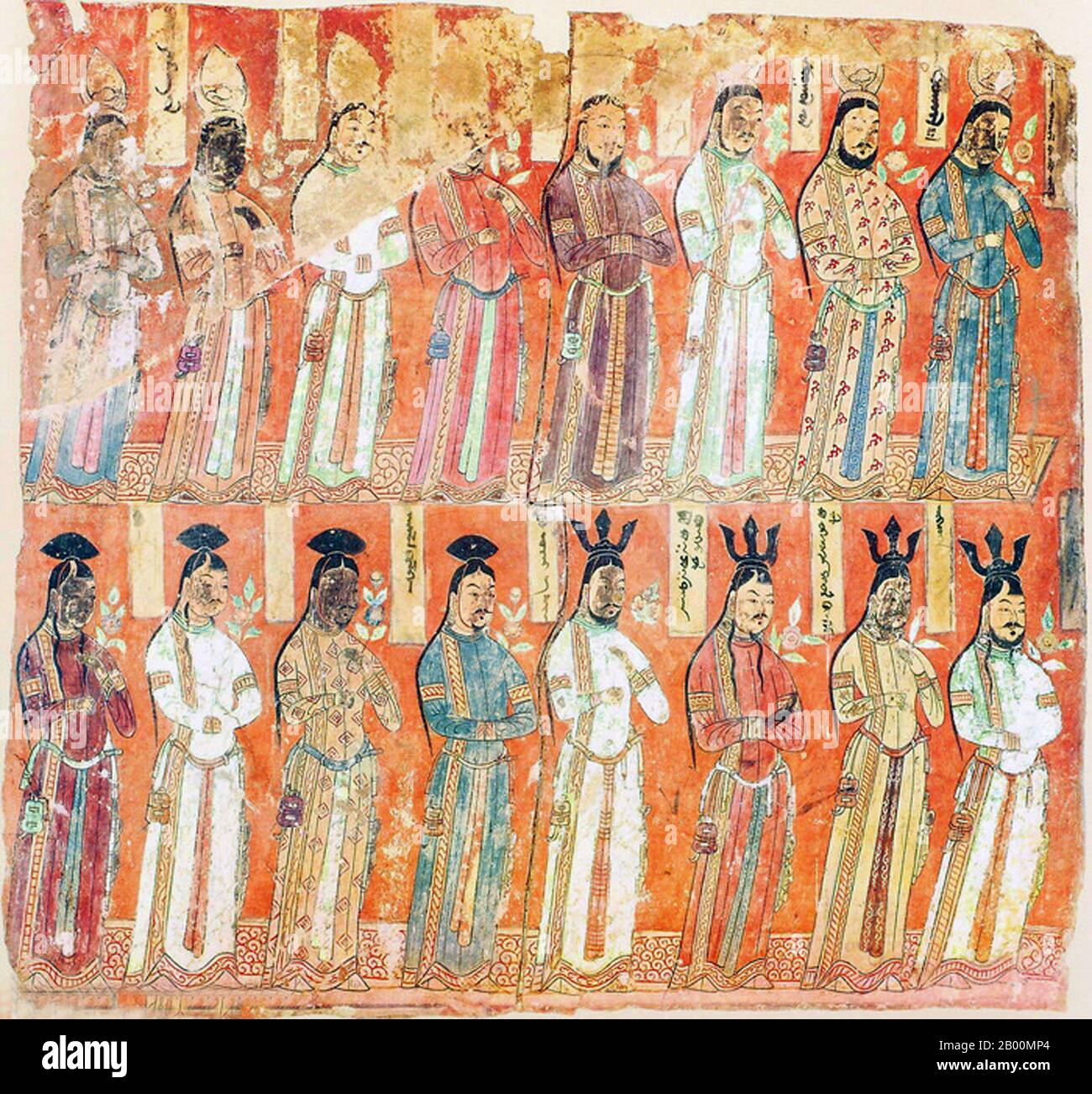 China: Bezeklik Thousand Buddha Caves, Turfan, Xinjiang: Male donors ...