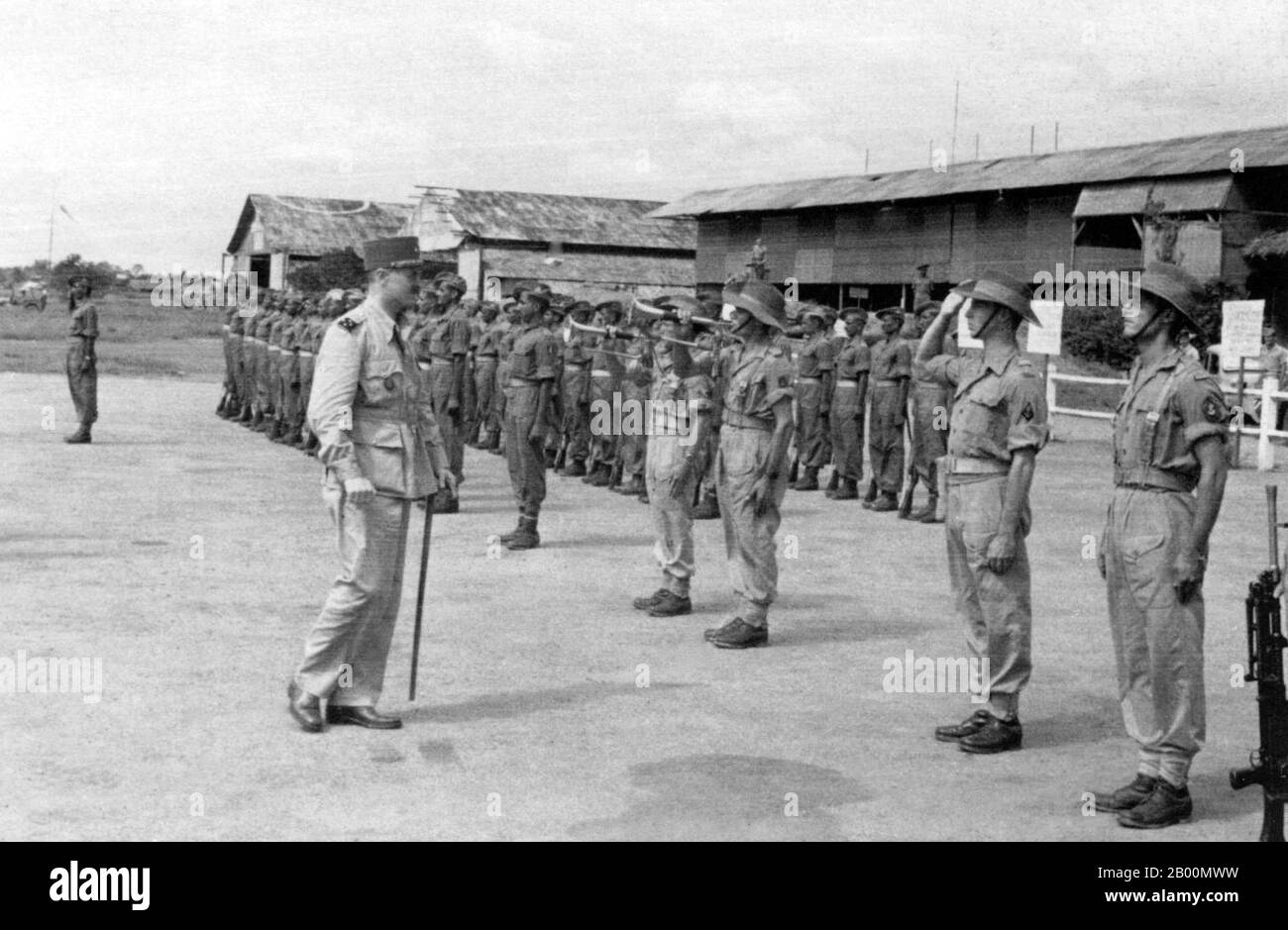 Vietnam: French General Philippe Leclerc inspects Gurkha troops of the ...