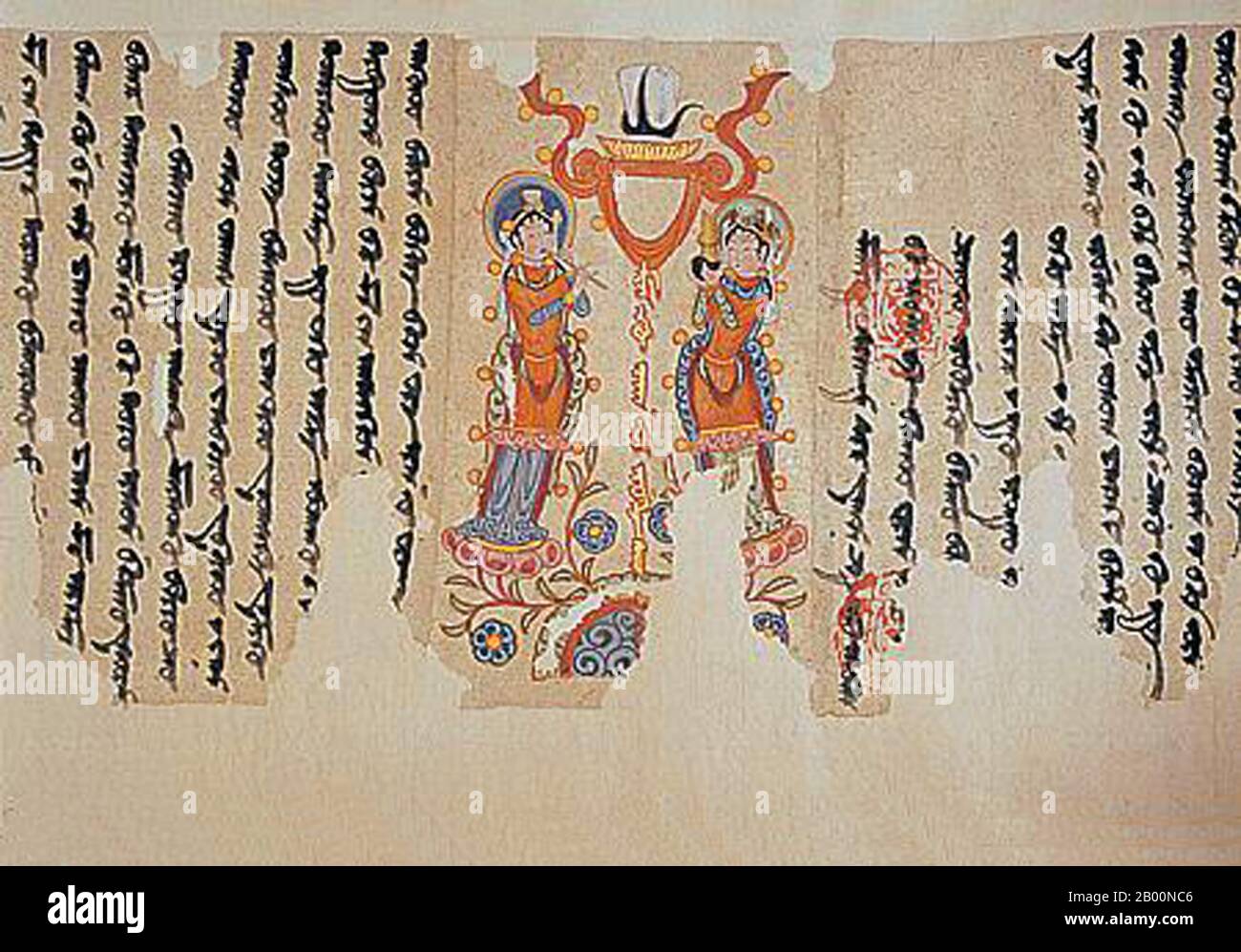 Central Asia: Manichaean script. Letter written in Sogdian. 9th-13th ...