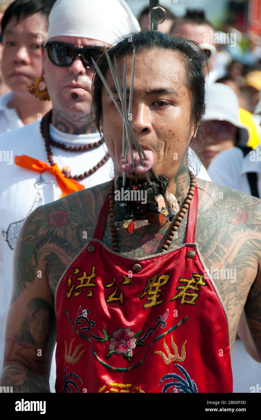 Thailand: Entranced devotee or 'Ma Song' takes part in a procession ...