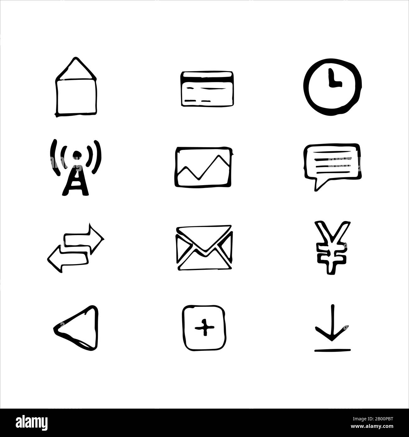 Business set of icons drawn by hand Stock Vector Image & Art - Alamy
