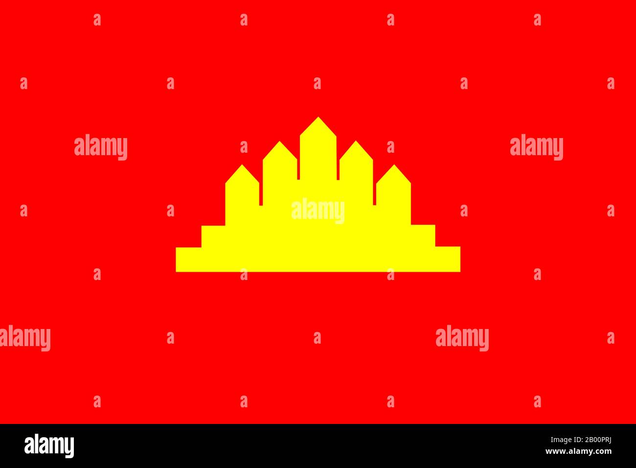 Cambodia: Flag of the People's Republic of Kampuchea (1979-1989). Five ...