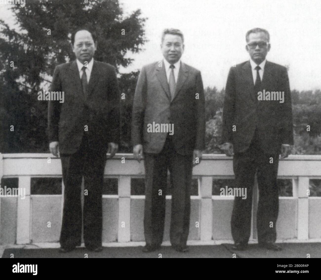 Cambodia: Khmer Rouge leaders Ieng Sary, Pol Pot and Son Sen posing in ...