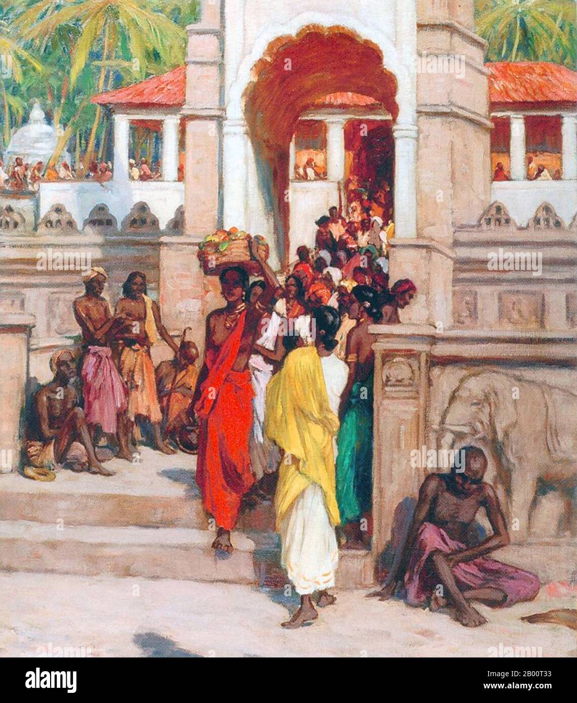 Sri Lanka/Czechoslovakia: 'Scene by an Entrance to the Temple of the ...