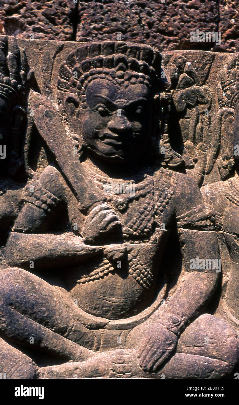 Cambodia: Bas-reliefs, the Terrace of the Leper King, Angkor Thom. The ...