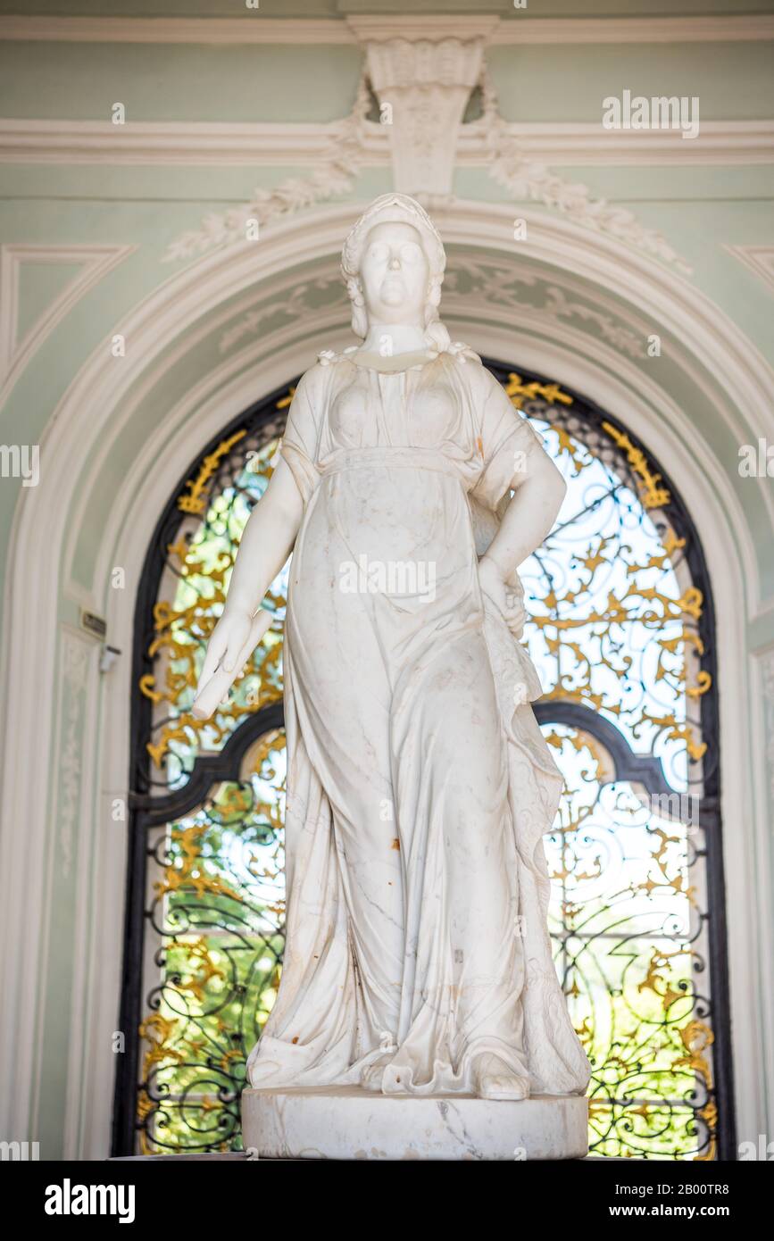 The statue of Catherine the Great in The Catherine Palace, a Rococo ...