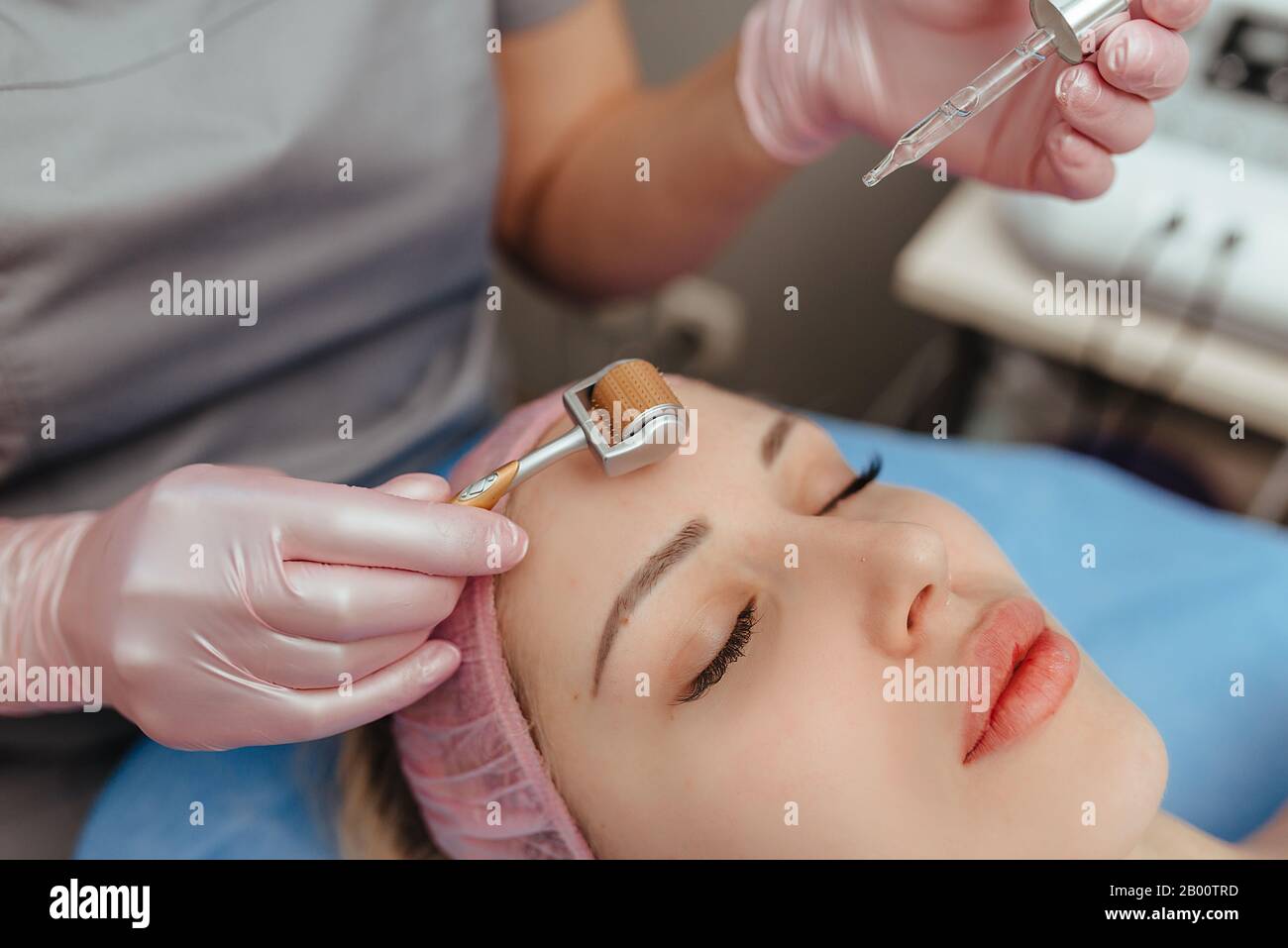 Beautiful girl woman in spa salon,facial rejuvenation procedure.Visit a ...