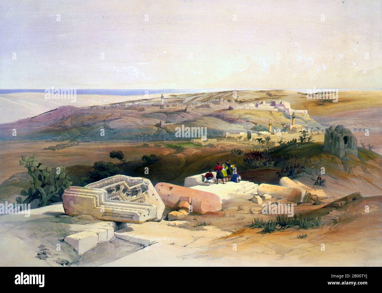 Palestine/Israel: 'A view of Gaza'. Lithograph by David Roberts (1796 ...