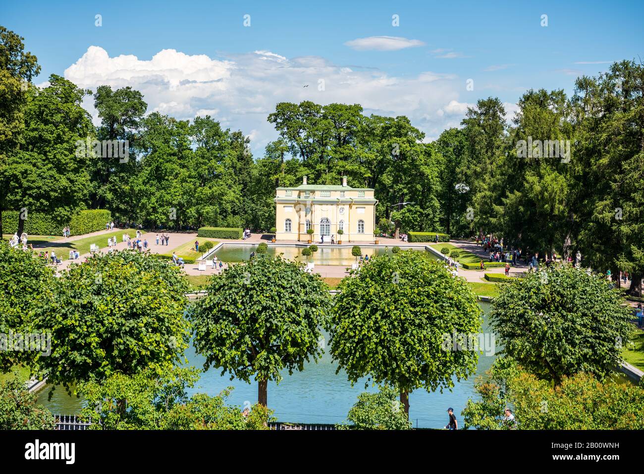 Historic buildings inside of the Catherine Palace , a Rococo palace ...