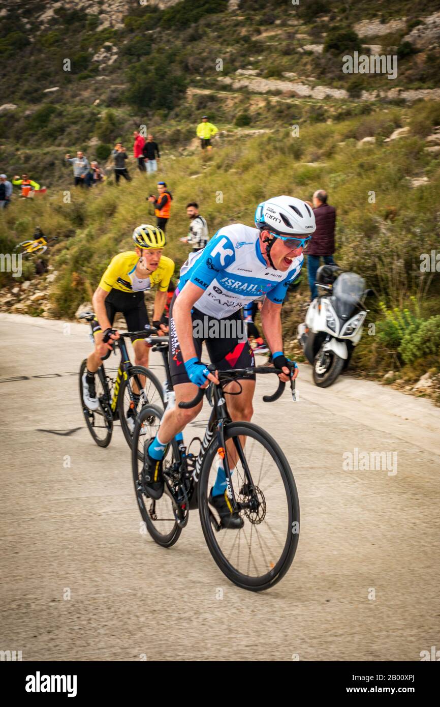 Daniel Martin ascending the mountain of Bernia Stock Photo - Alamy