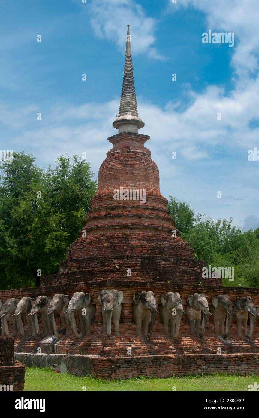 Thailand: Wat Sorasak, Sukhothai Historical Park. Wat Sorasak was built ...