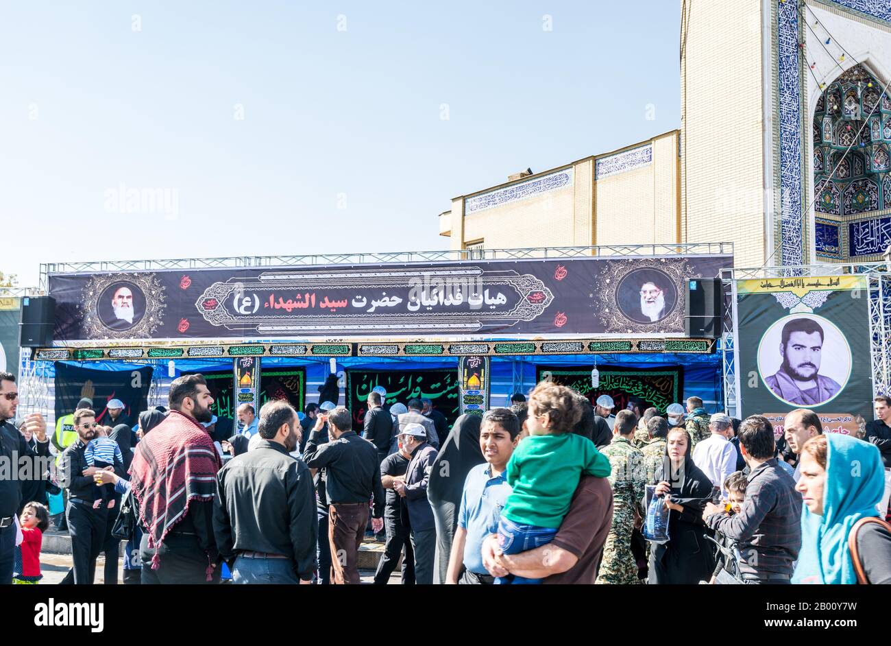 The local shiite muslim pilgrims celebrating the Ashura festival in ...