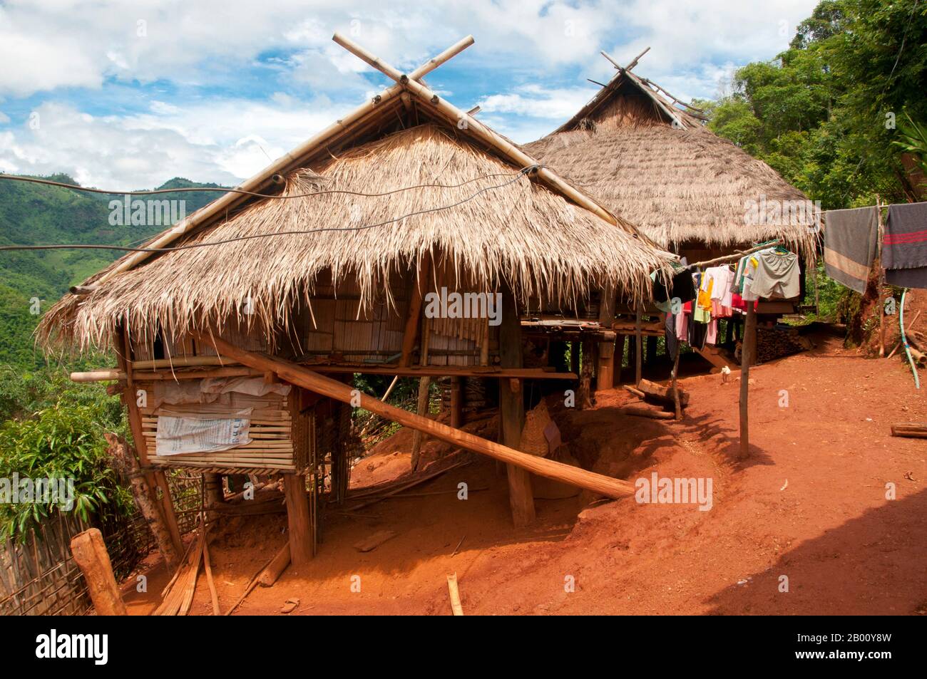 Thailand: Traditional Akha housing, Ban Huai Kee Lek, Chiang Rai ...