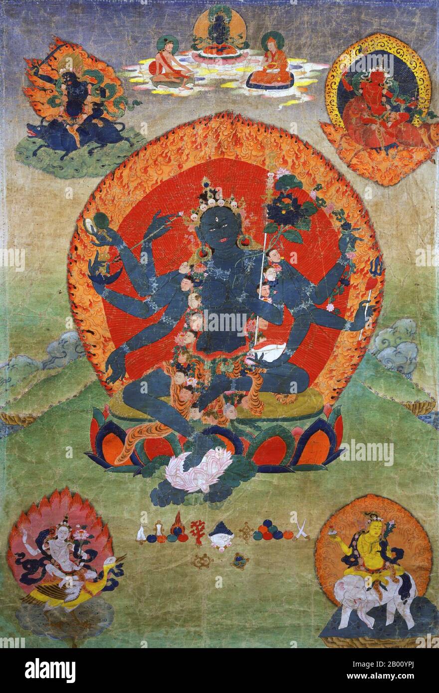 China/Tibet: 18th century Eastern Tibetan thangka, with the Green Tara ...