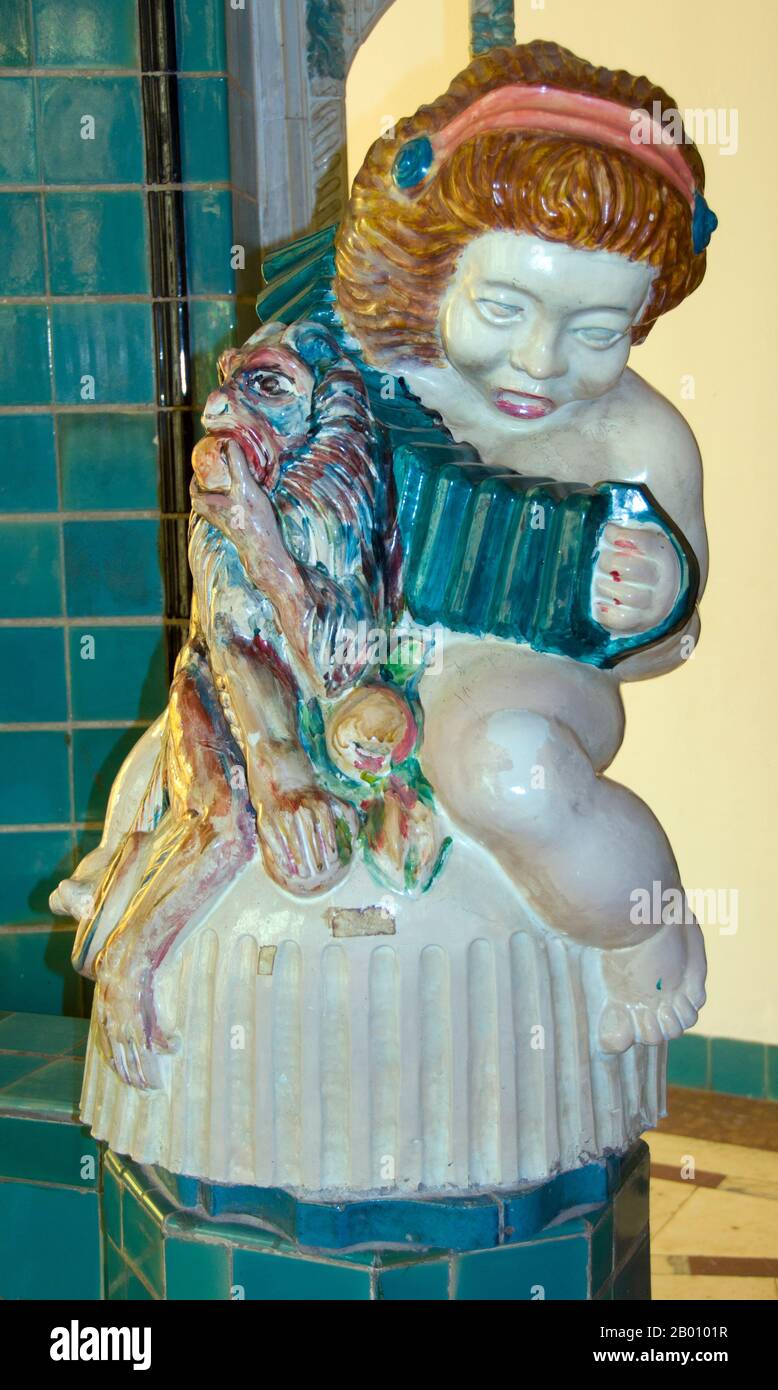 Thailand: Staircase decoration in Phra Ratchawang Ban Peun, Phetchaburi ...