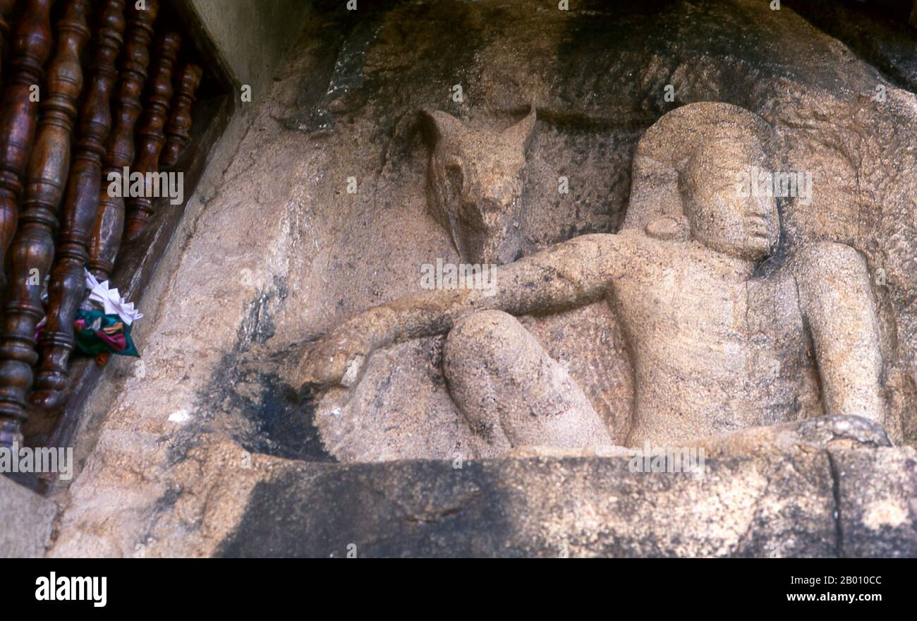Sri Lanka: Rock carving, Isurumuniya Vihara, Anuradhapura. Isurumuniya Vihara is a rock temple ...