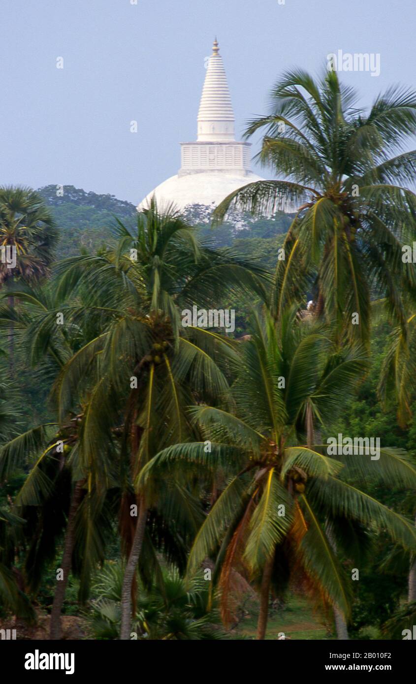 Sri Lanka: Ruvanvelisaya Dagoba rises above the jungle, Anuradhapura. Ruvanvelisaya Dagoba was ...