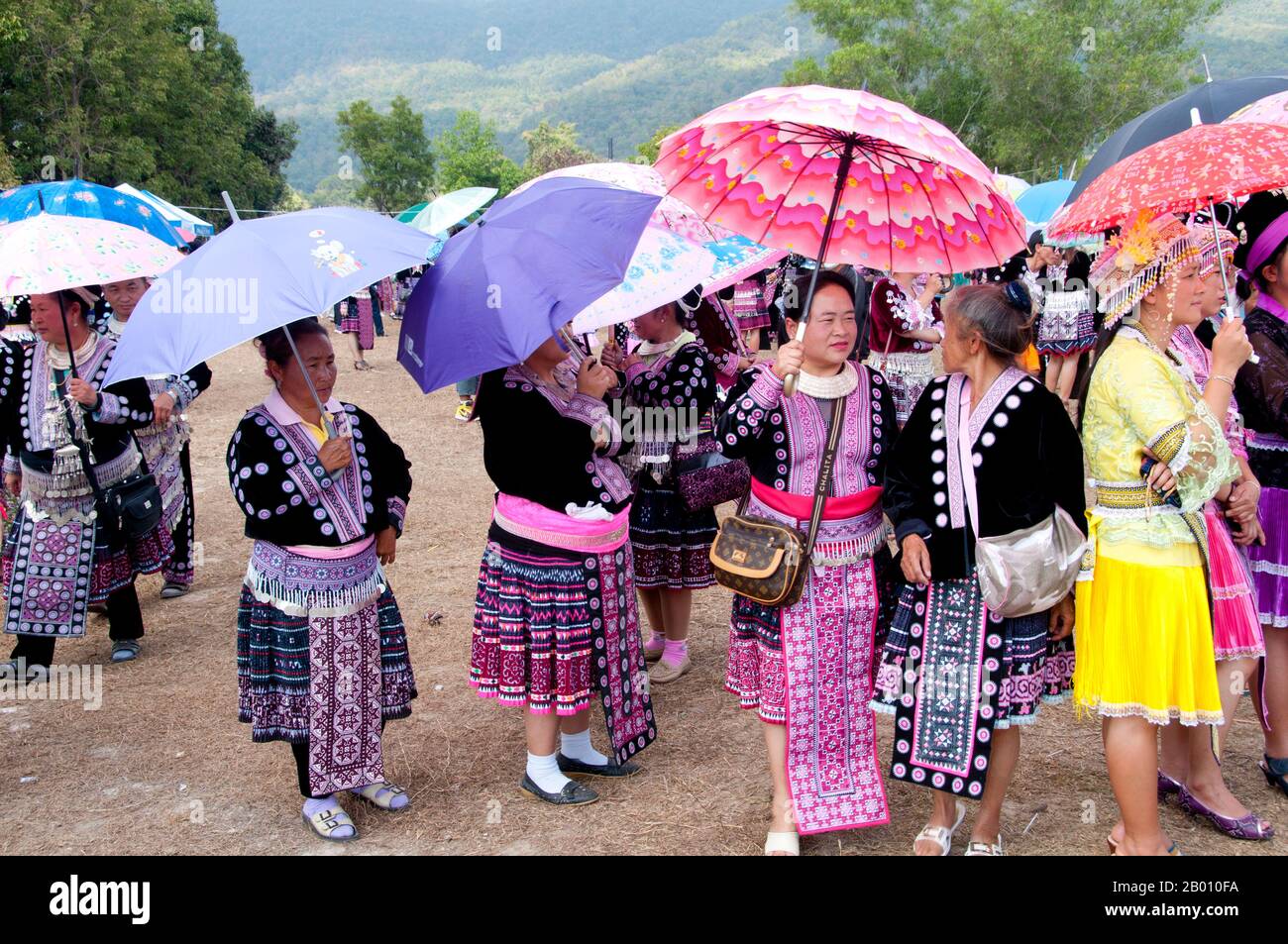 Thailand: Finely dressed women, Hmong New Year celebrations, Chiang Mai ...