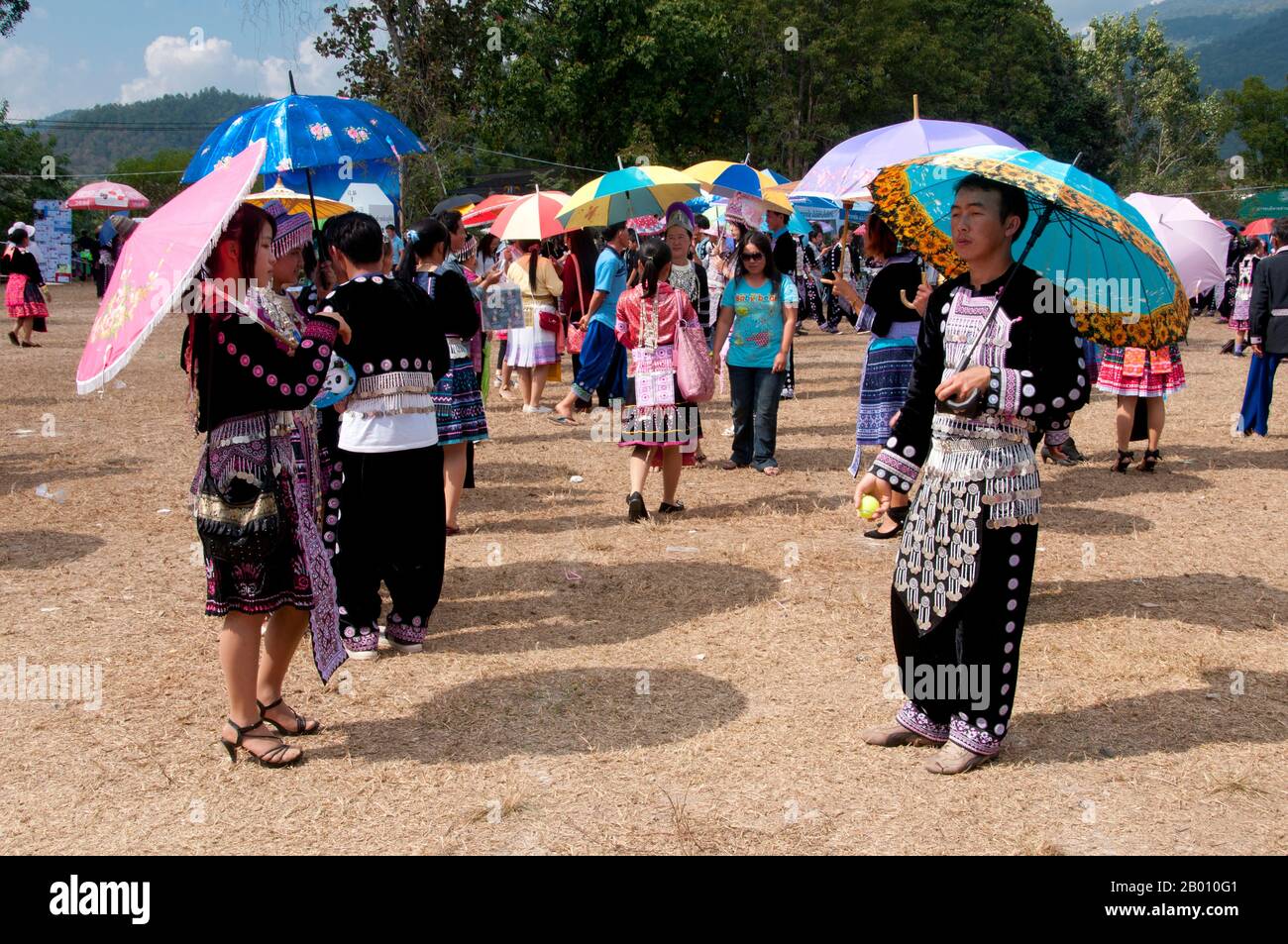 Thailand: Hmong man in his finest clothes, Hmong New Year celebrations ...