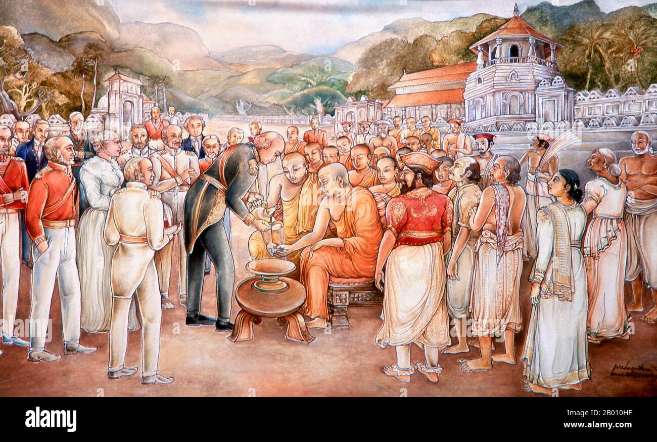 Sri Lanka: Return of the Tooth, depicted in a mural in the Temple of ...