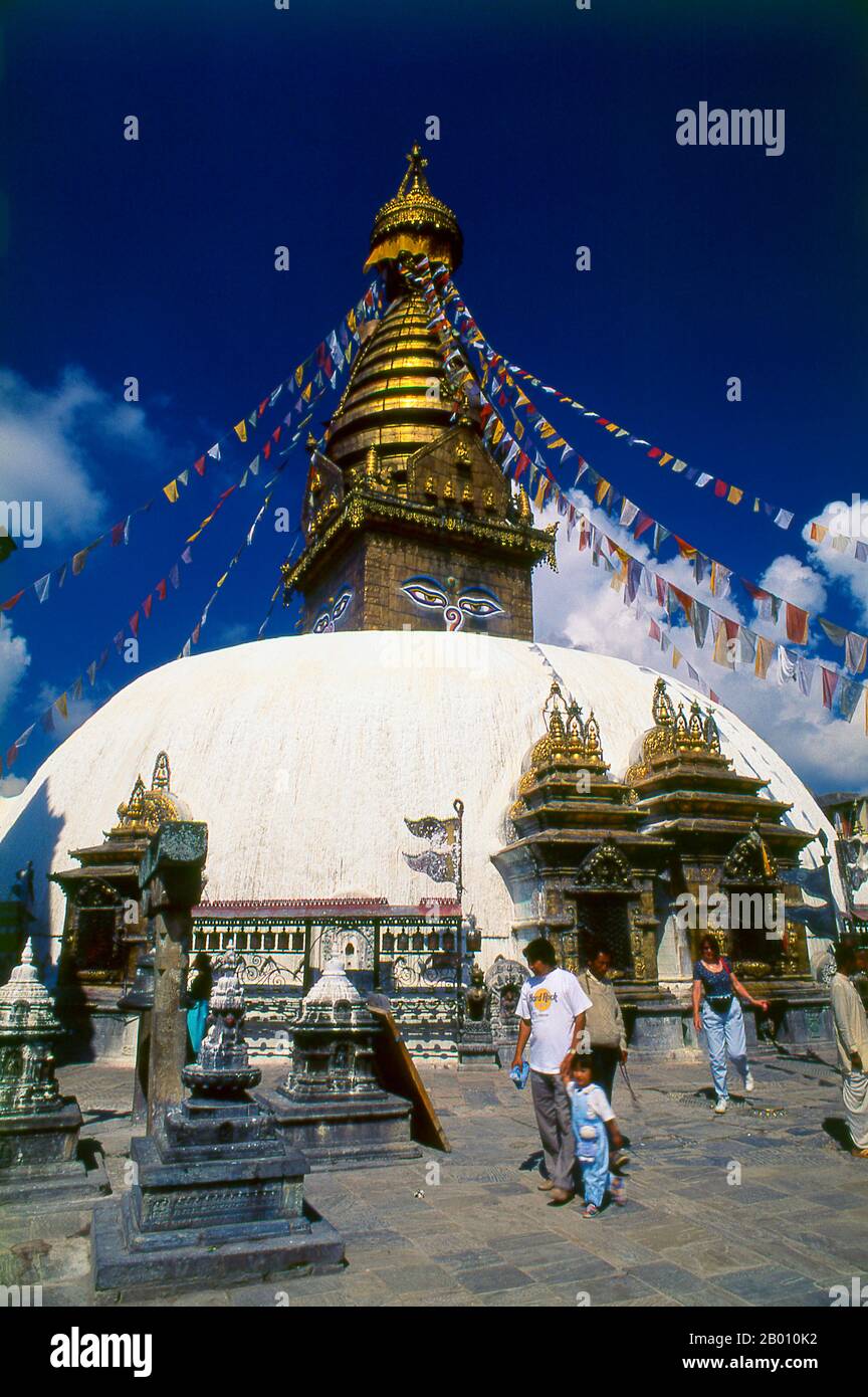 Nepal: Swayambhunath (Monkey Temple), Kathmandu Valley. The date of ...