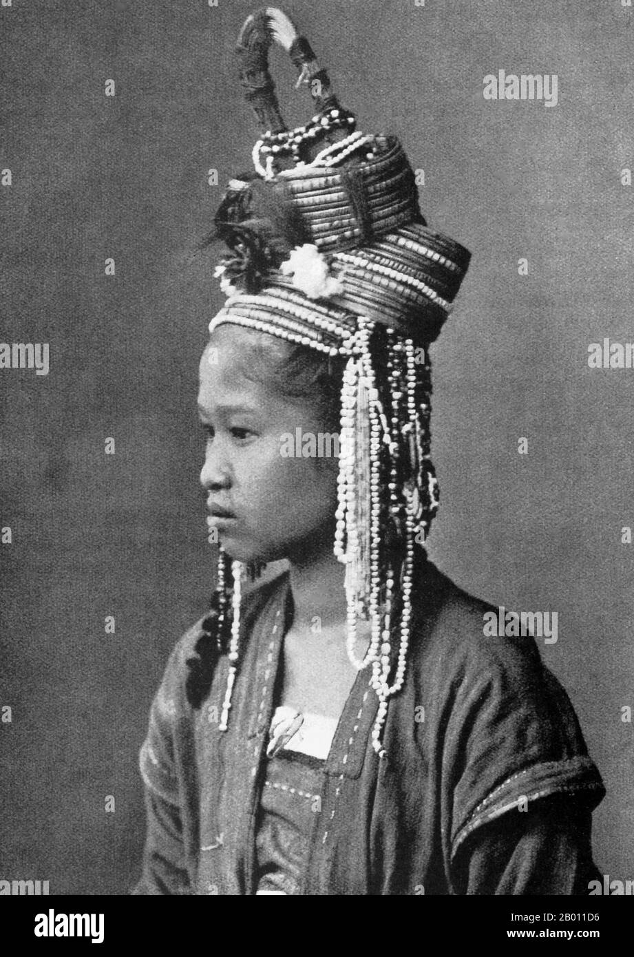 Thailand: A woman of northern Thailand in traditional costume, c. 1900 ...