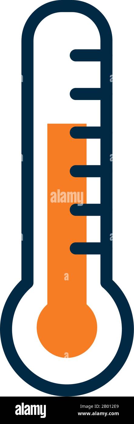 Thermometer half line half color style icon design, Measurement ...