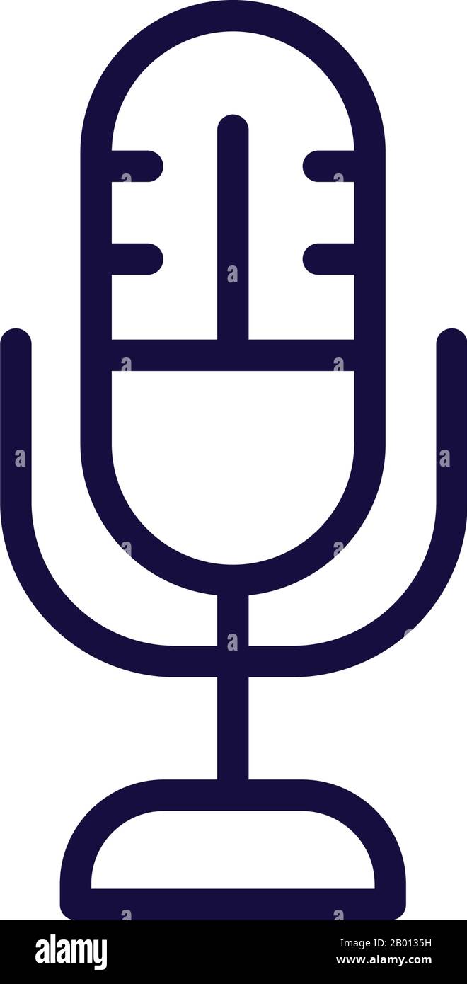 Microphone line style icon design, Music sound melody song musical art ...