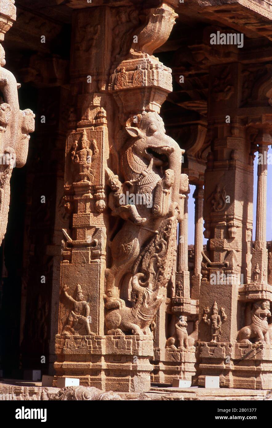 India: Leaping yalis (mythical creatures with the body of a lion and ...