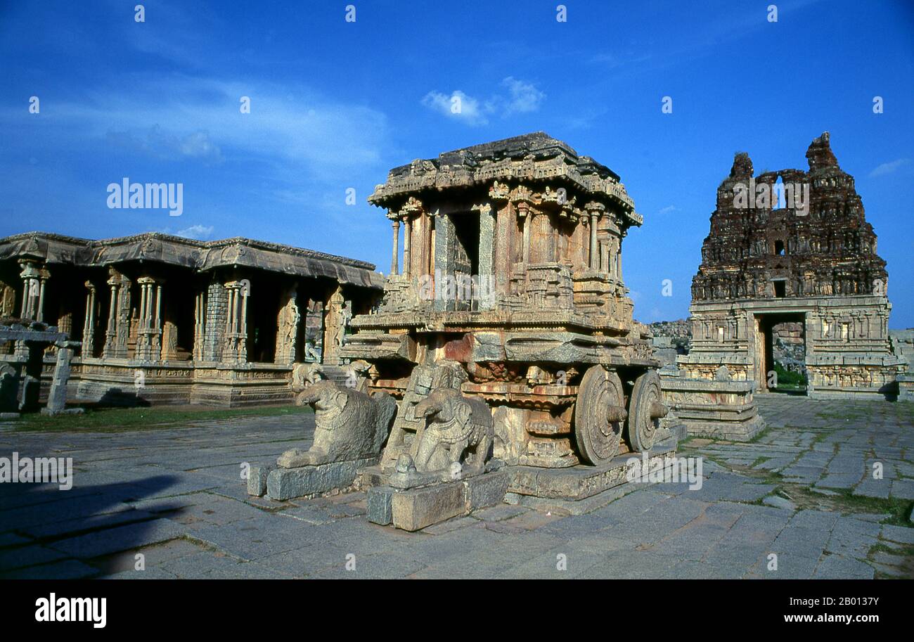 India: A shrine dedicated to Garuda in the shape of a chariot, Vitthala ...