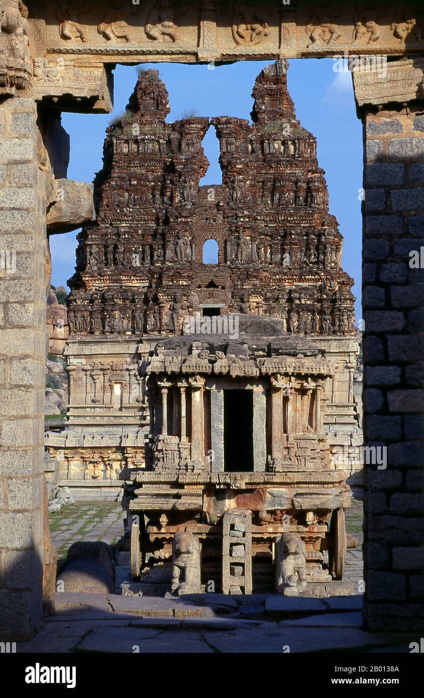 India: A shrine dedicated to Garuda in the shape of a chariot, Vitthala ...