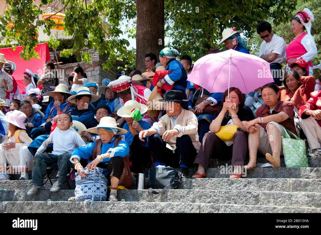 China: Bai people at the Bai music and dance festival, San Ta Si (Three ...