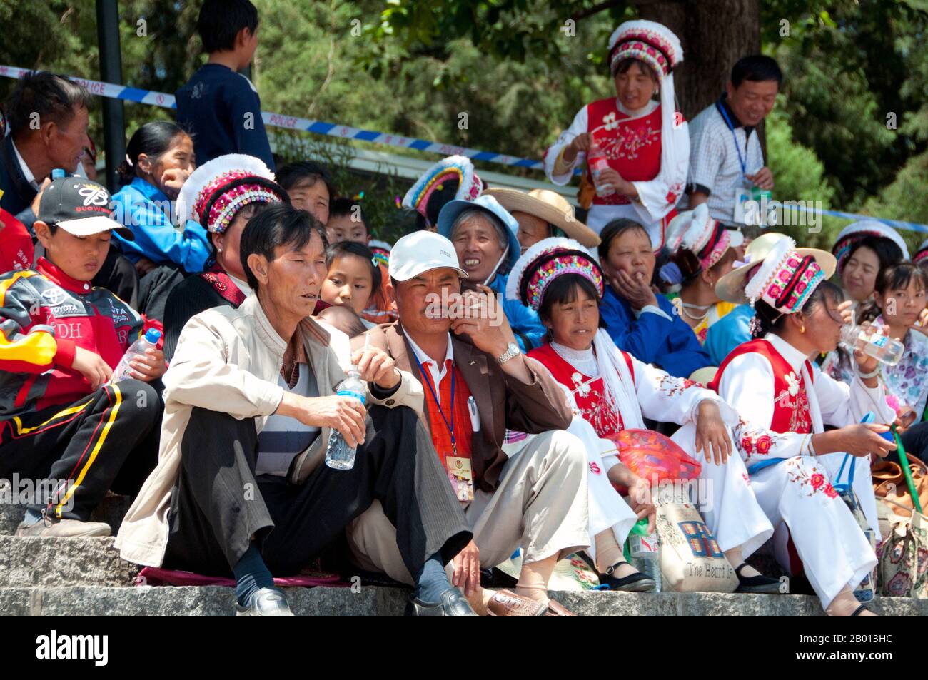 China: Bai people at the Bai music and dance festival, San Ta Si (Three ...