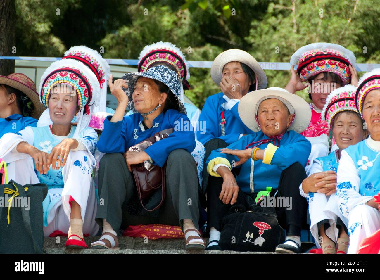 China: Bai women at the Bai music and dance festival, San Ta Si (Three ...
