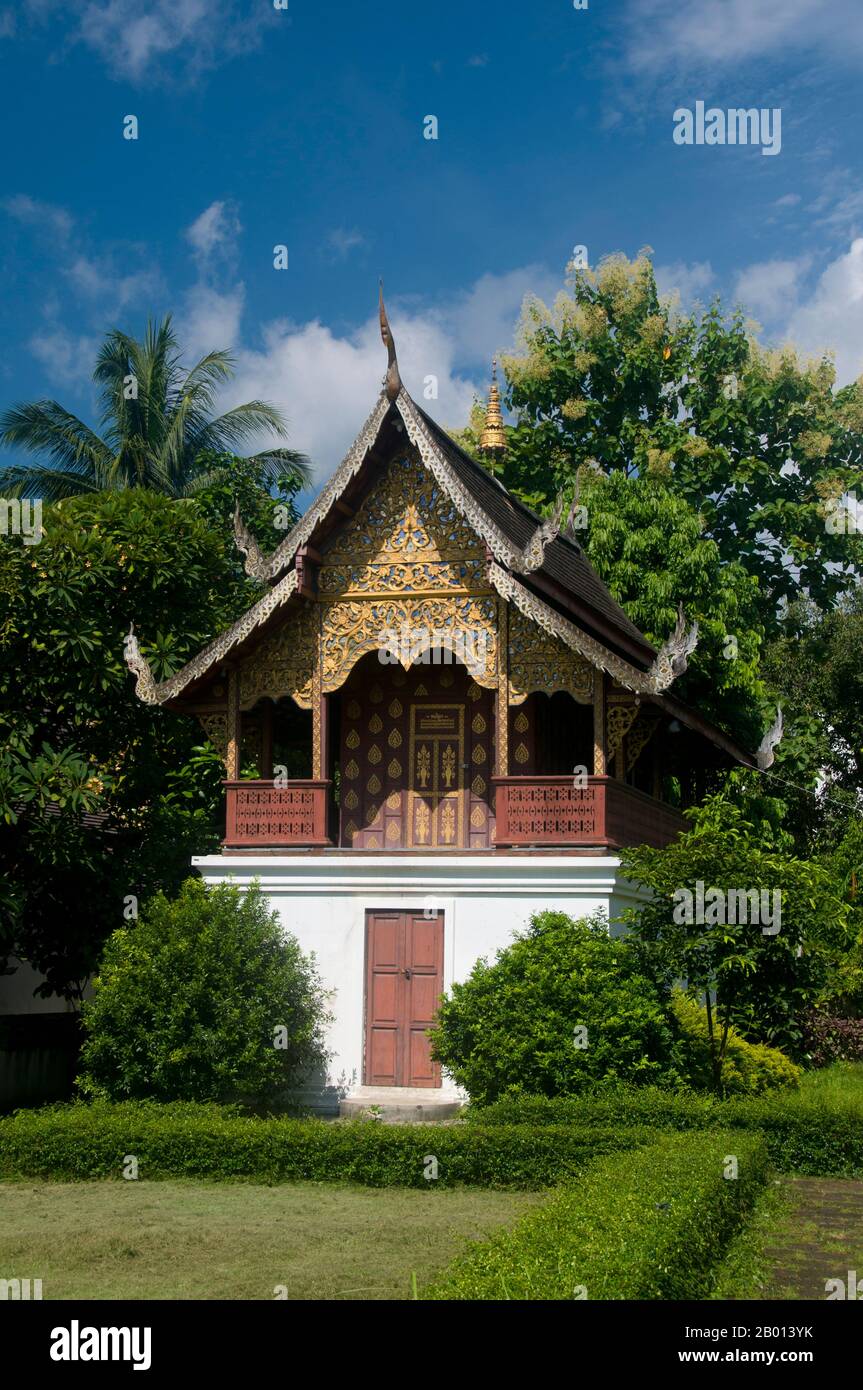 Thailand: Ho trai (library), Wat Chiang Man, Chiang Mai. Wat Chiang Man ...