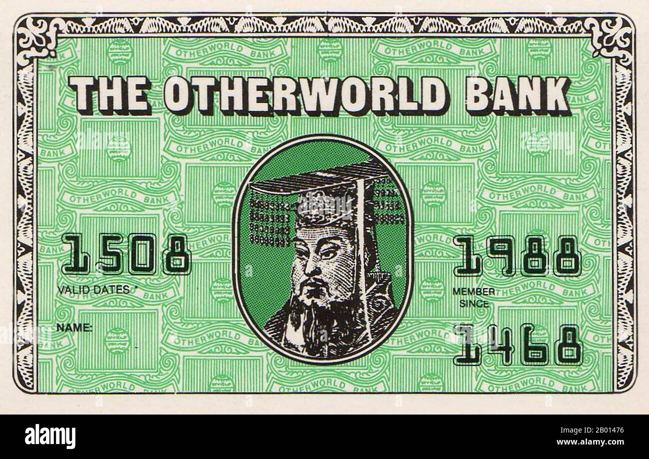China: 'Hell Currency' - a Hell credit card bearing an image of the ...
