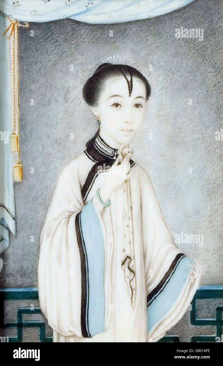 Woman portrait oil canvas 19th century hi-res stock photography and ...