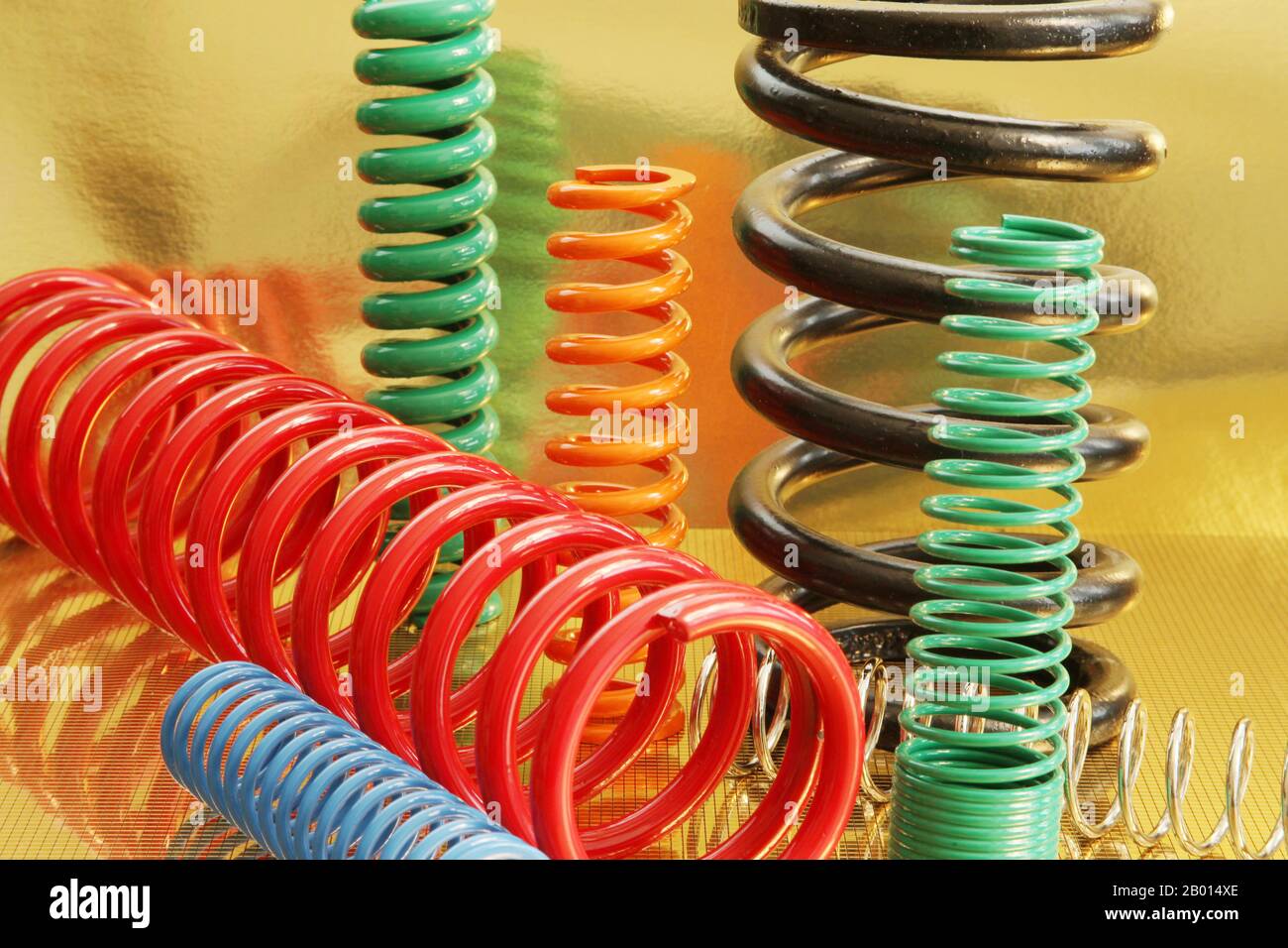 new metal springs texture background Stock Photo - Alamy