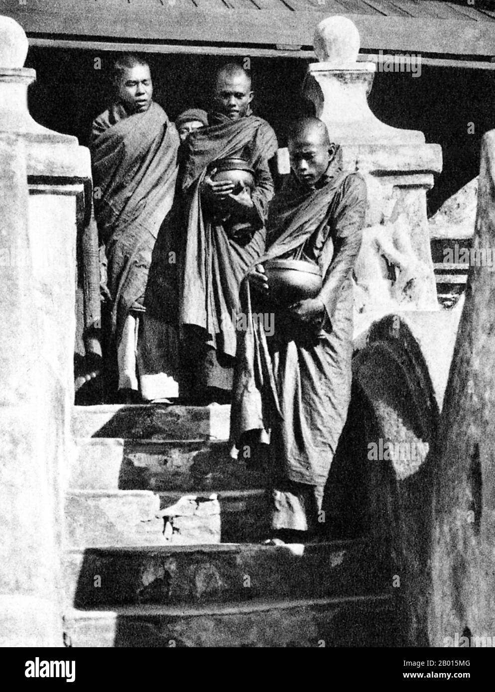 Burma/Myanmar: Buddhist monks leave their monastery early in the ...
