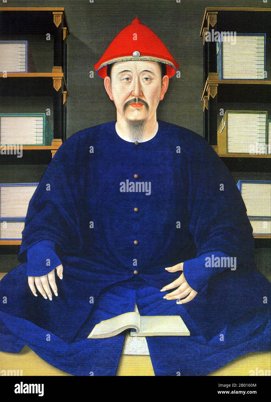 China: Kangxi (4 May 1654 – 20 December 1722), 4th Emperor of the Qing Dynasty. Hanging scroll ...