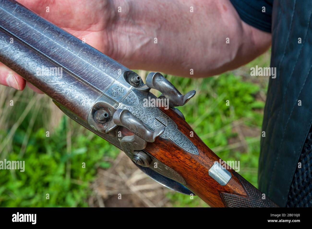 An 11-bore double barrel percussion shotgun by Birmingham, England, UK ...