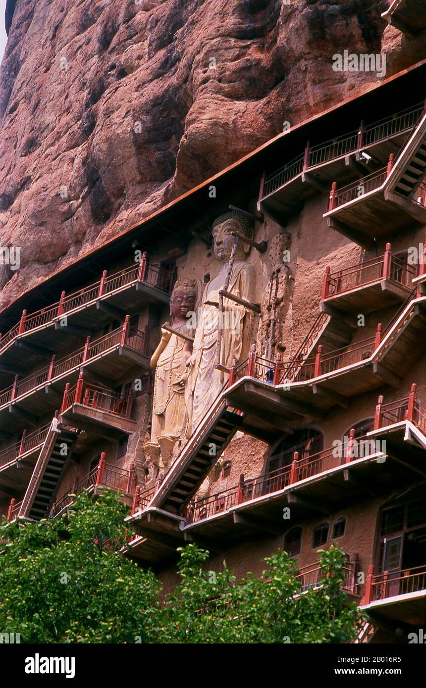 China: The Amitabha Buddha attended by Avalokitesvara, Maiji Shan ...
