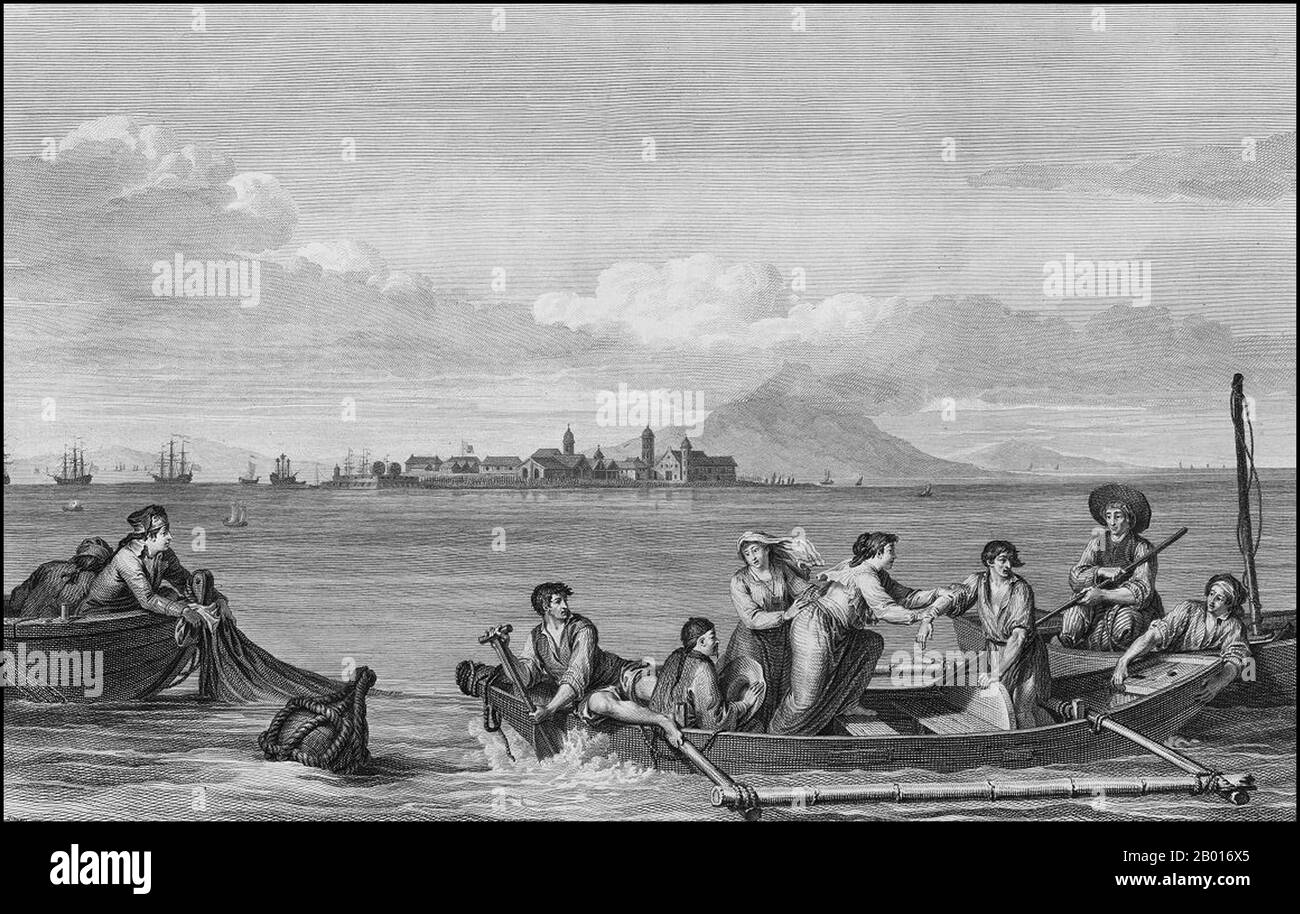 Phillipines: A view of Cavite in the Bay of Manila. Engraving from ...