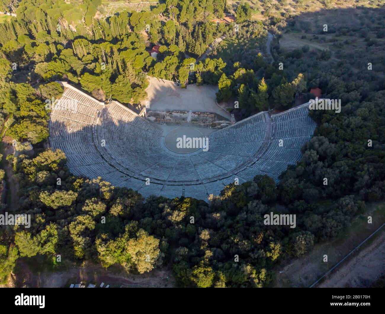 Ancient theatre of Epidavros at Greece Stock Photo - Alamy
