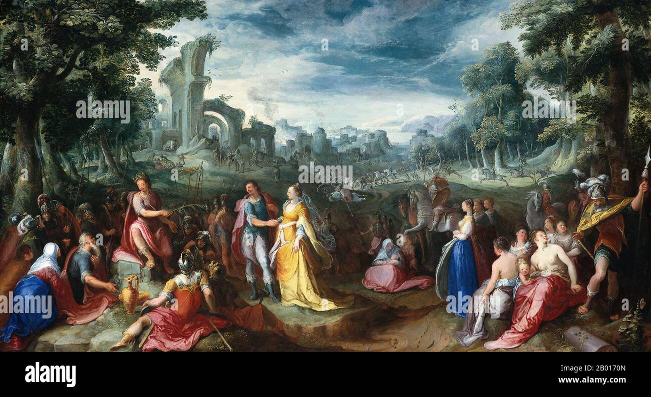 Netherlands / Tunisia: 'The Continence of Scipio'. Oil on copper ...
