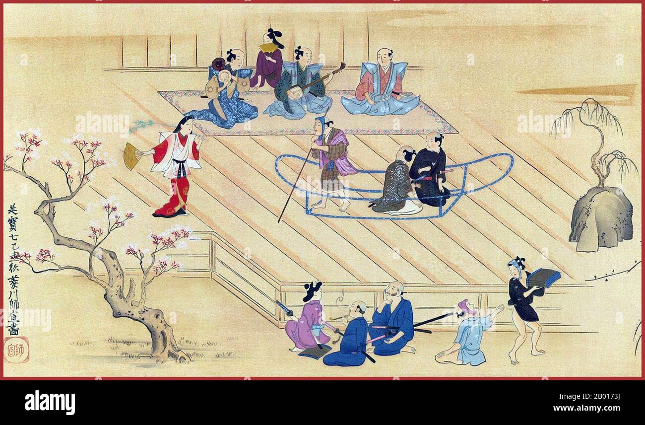Japan: 'The Sumida-Gawa, a theatrical performance'. Handscroll painting ...